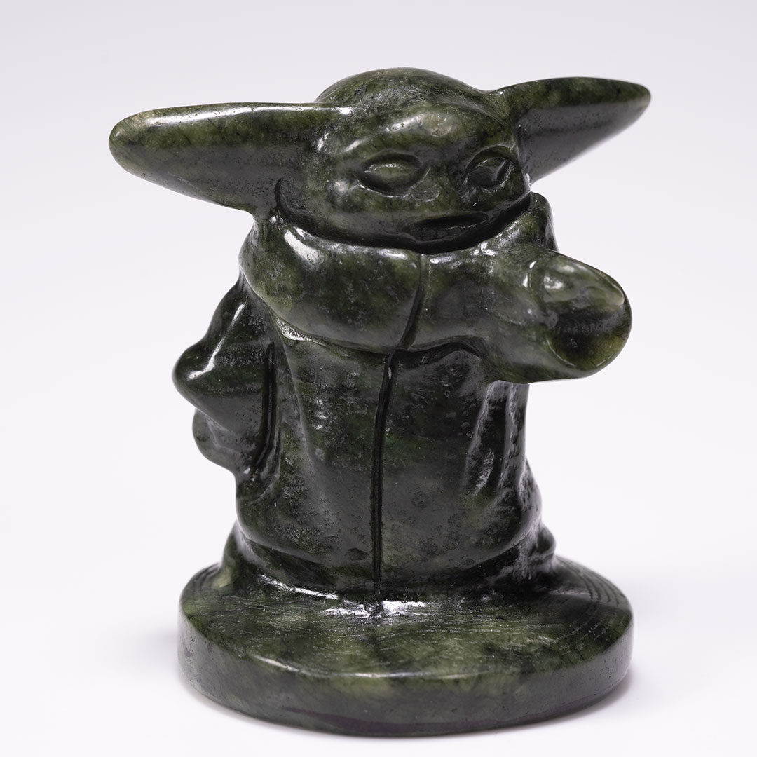 Nephrite Jade Baby Alien Carvings - Majestic Crystal Wholesale