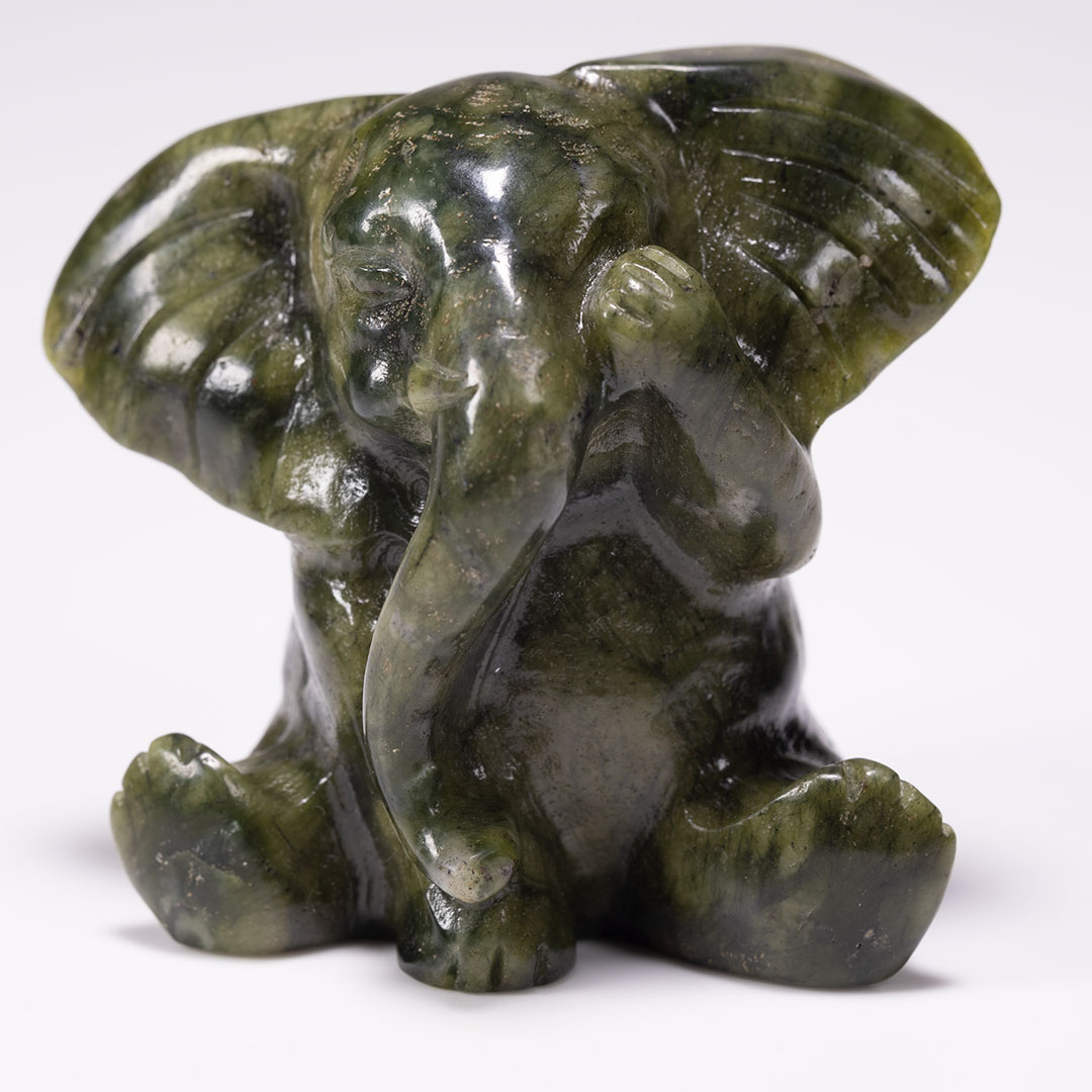 Nephrite Jade Elephant Carvings - Majestic Crystal Wholesale