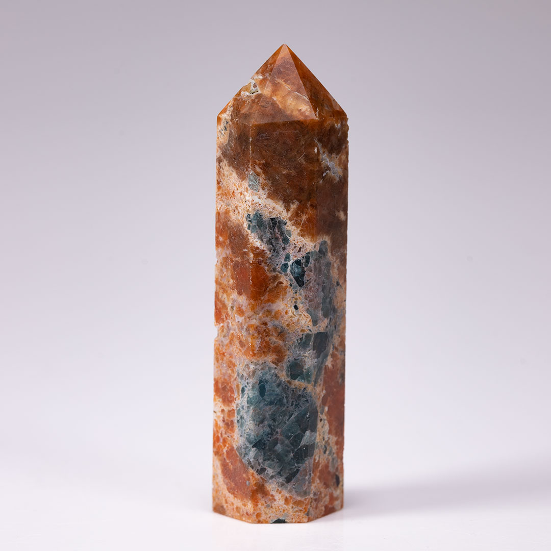 RARE Sunstone and Blue Apatite Quartz Towers - Majestic Crystal Wholesale